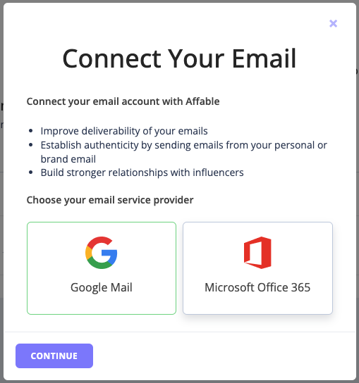 Connect your Outlook to affable